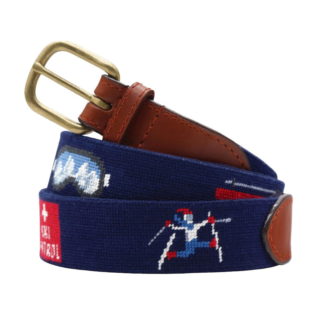 Ski Life Needlepoint Belt by Smathers & Branson – Country Club Prep