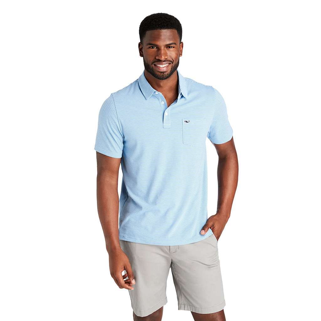 Vineyard Vines Pinstripe Edgartown Polo | Free Shipping – Country Club Prep