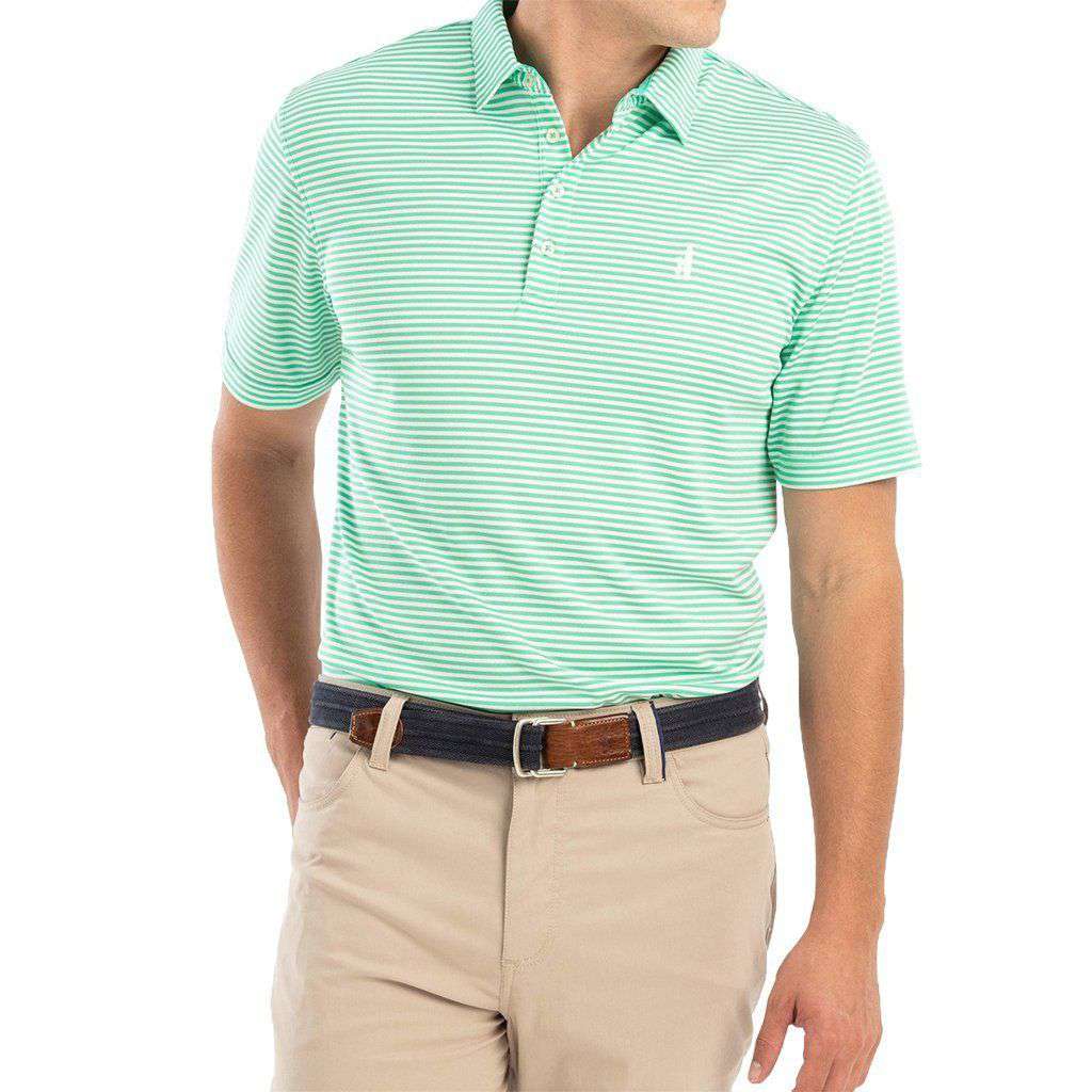 Johnnie-O Bunker Striped Prep-Formance Polo in Tangerine – Country Club ...