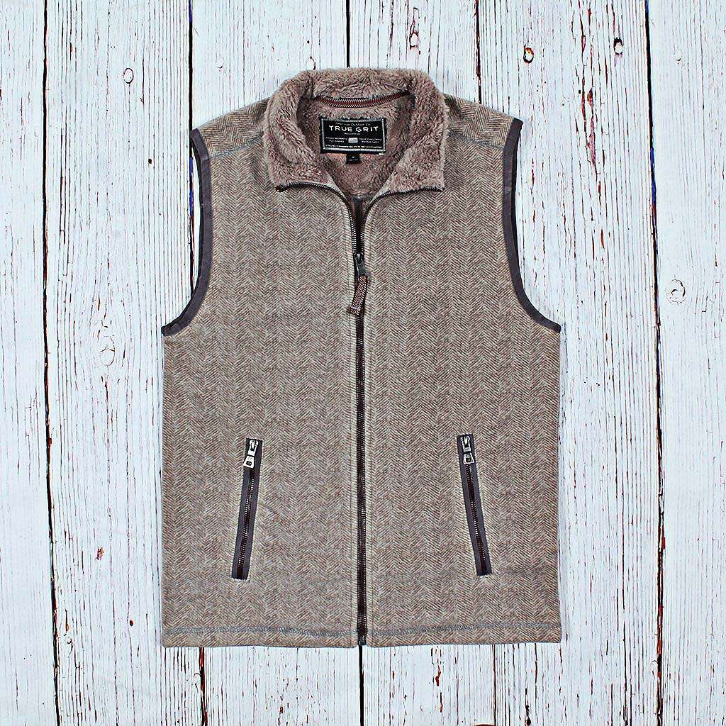 True Grit Herringbone Fleece Vest | Free Shipping – Country Club Prep