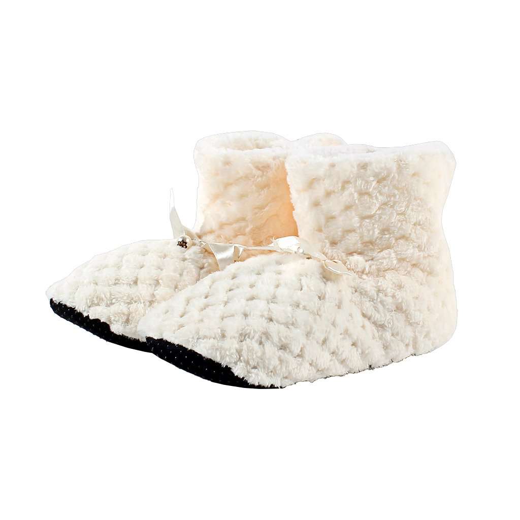 Nordic Fleece Pearl Bow Fleece Booties | Free Shipping – Country Club Prep