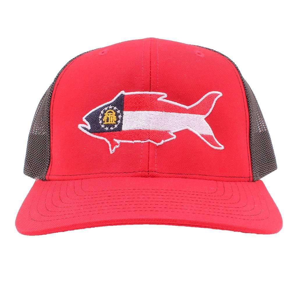 Southern Snap Co. Georgia Flag Snapper Hat in Red and Black – Country ...