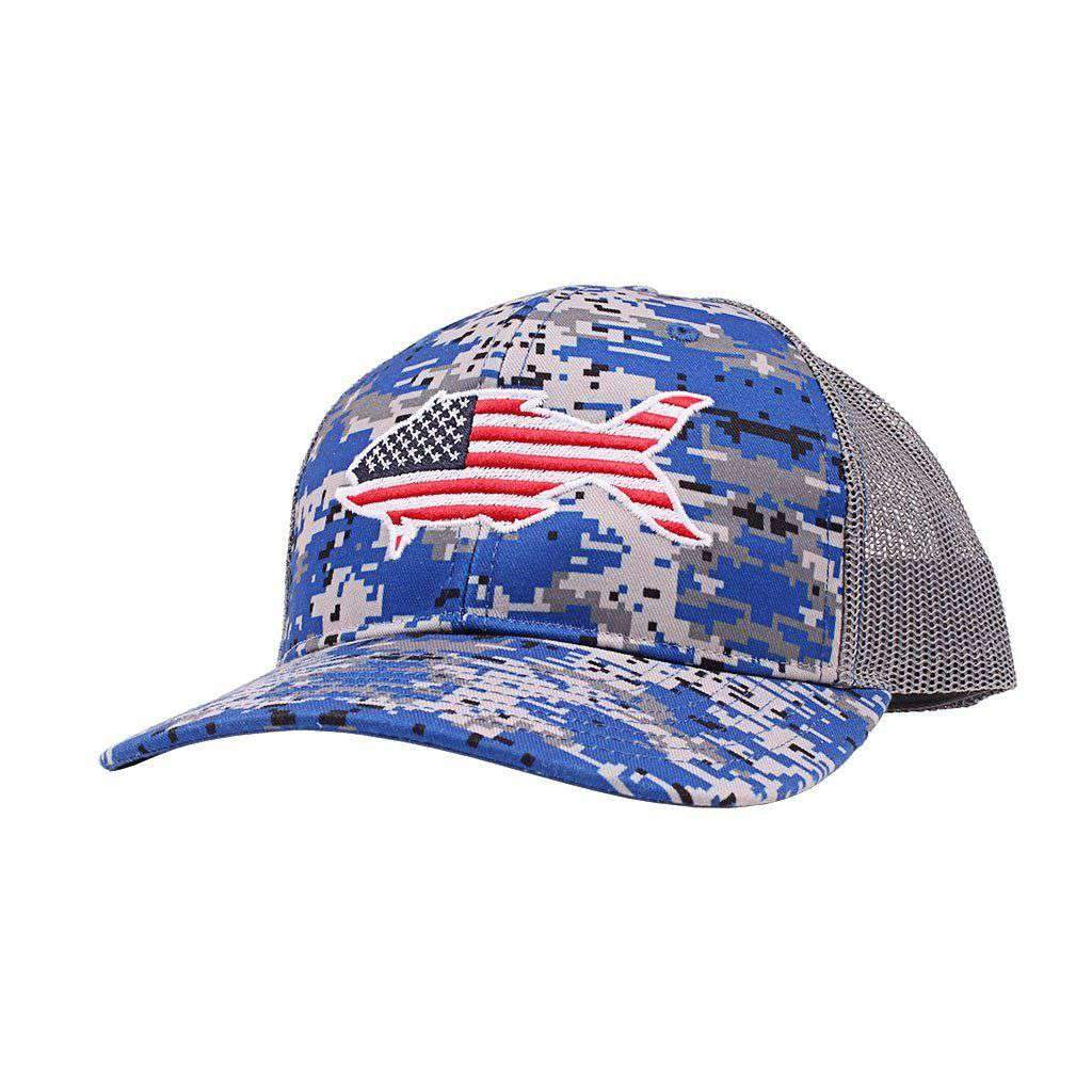 Southern Snap Co. American Flag Snapper Hat in Digital Blue Camo ...