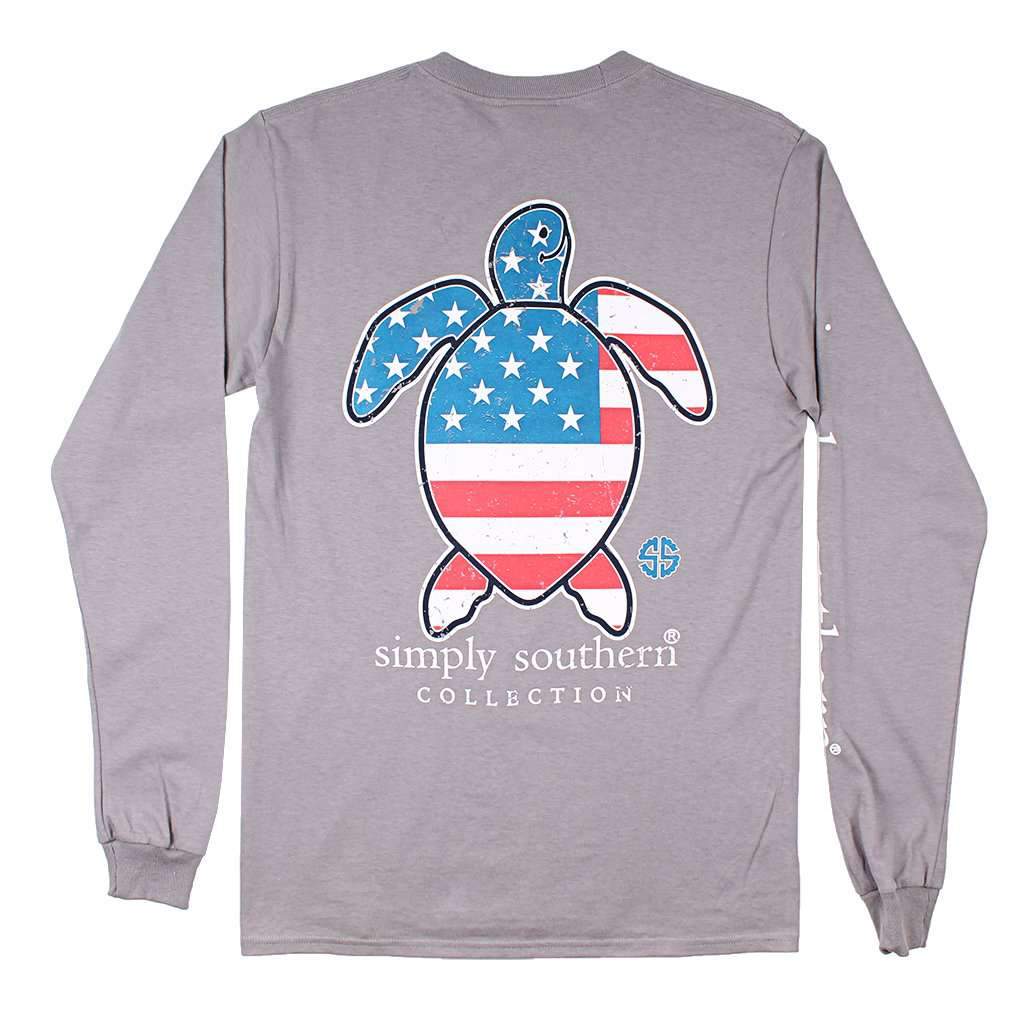 Simply Southern Save Turtle Tee USA in Steel – Country Club Prep
