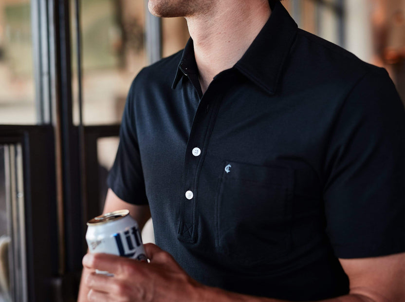 Top-Shelf Players Shirt in Black by Criquet – Country Club Prep