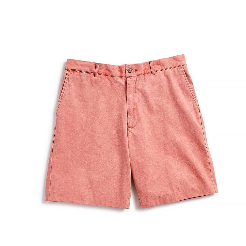 Country Club Prep Plain Front Shorts in Faded Red