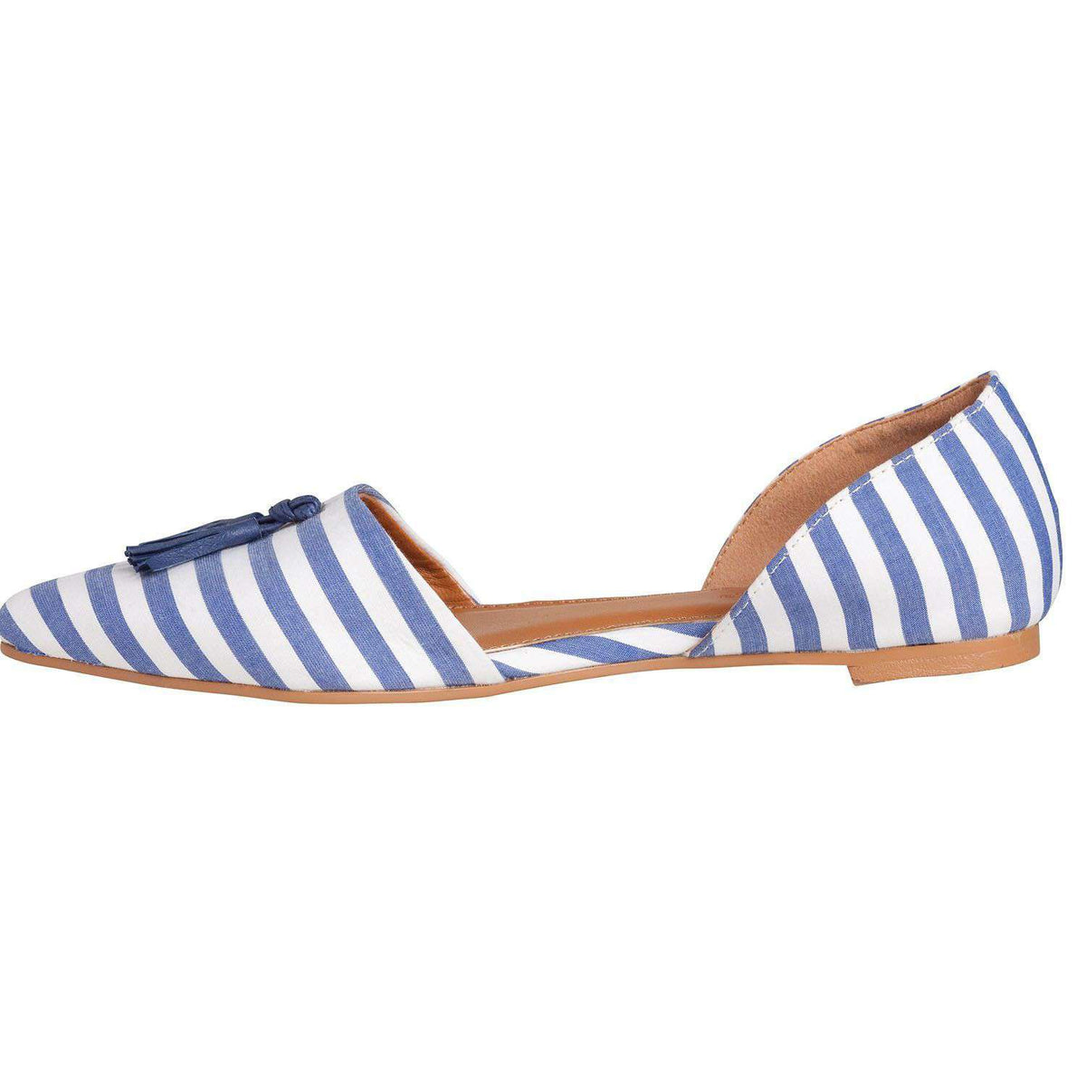 Southern Proper Caroline Flat in Navy Stripe – Country Club Prep