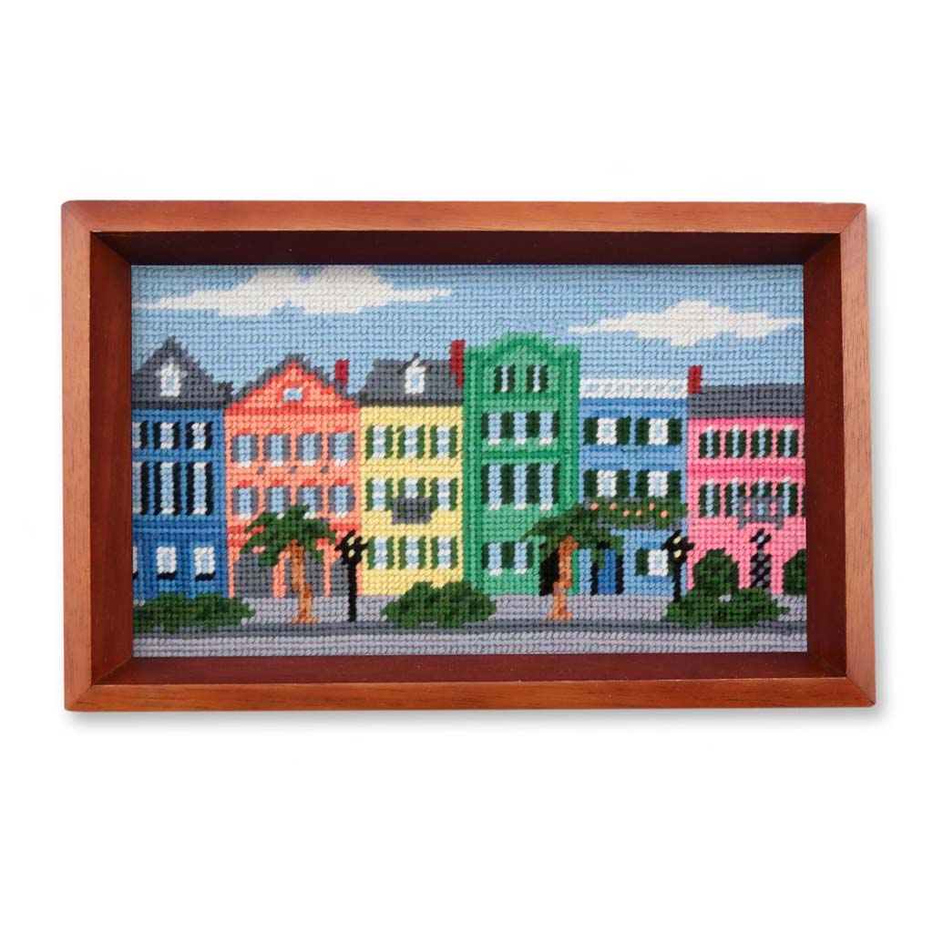Rainbow Row Needlepoint Valet Tray | Smathers & Branson – Country Club Prep