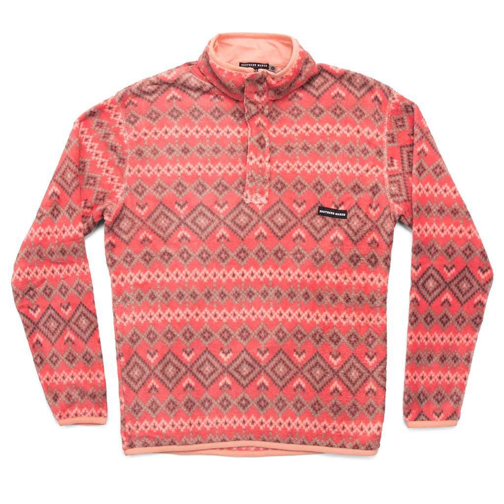 Southern Marsh Pisgah Aztec Pullover in Washed Red – Country Club Prep
