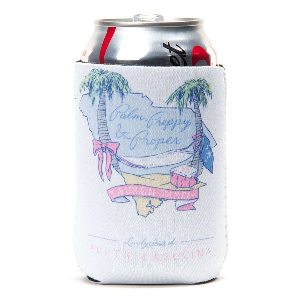 Lauren James South Carolina Palm Preppy Can Holder in White – Country ...