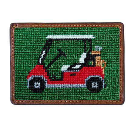 Golf Cart Needlepoint Credit Card Wallet in Forest Green by Smathers ...