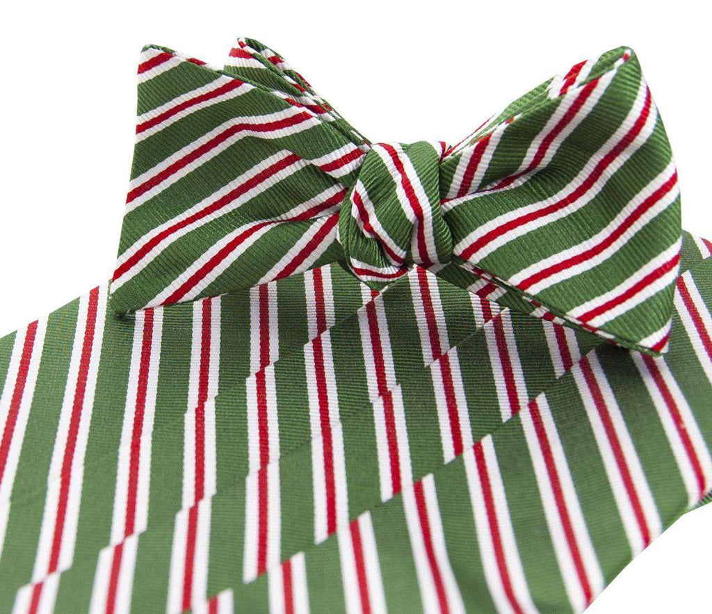 Collared Greens Holiday Stripes Cummerbund and Bow Set in Green ...
