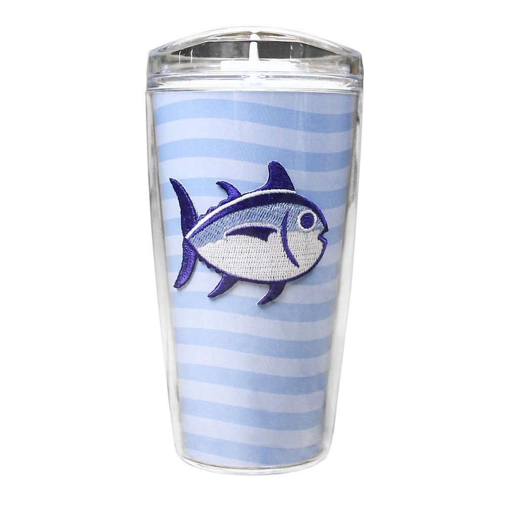 Southern Tide Team Colors 16oz Skipjack Tumbler in True Blue and White ...