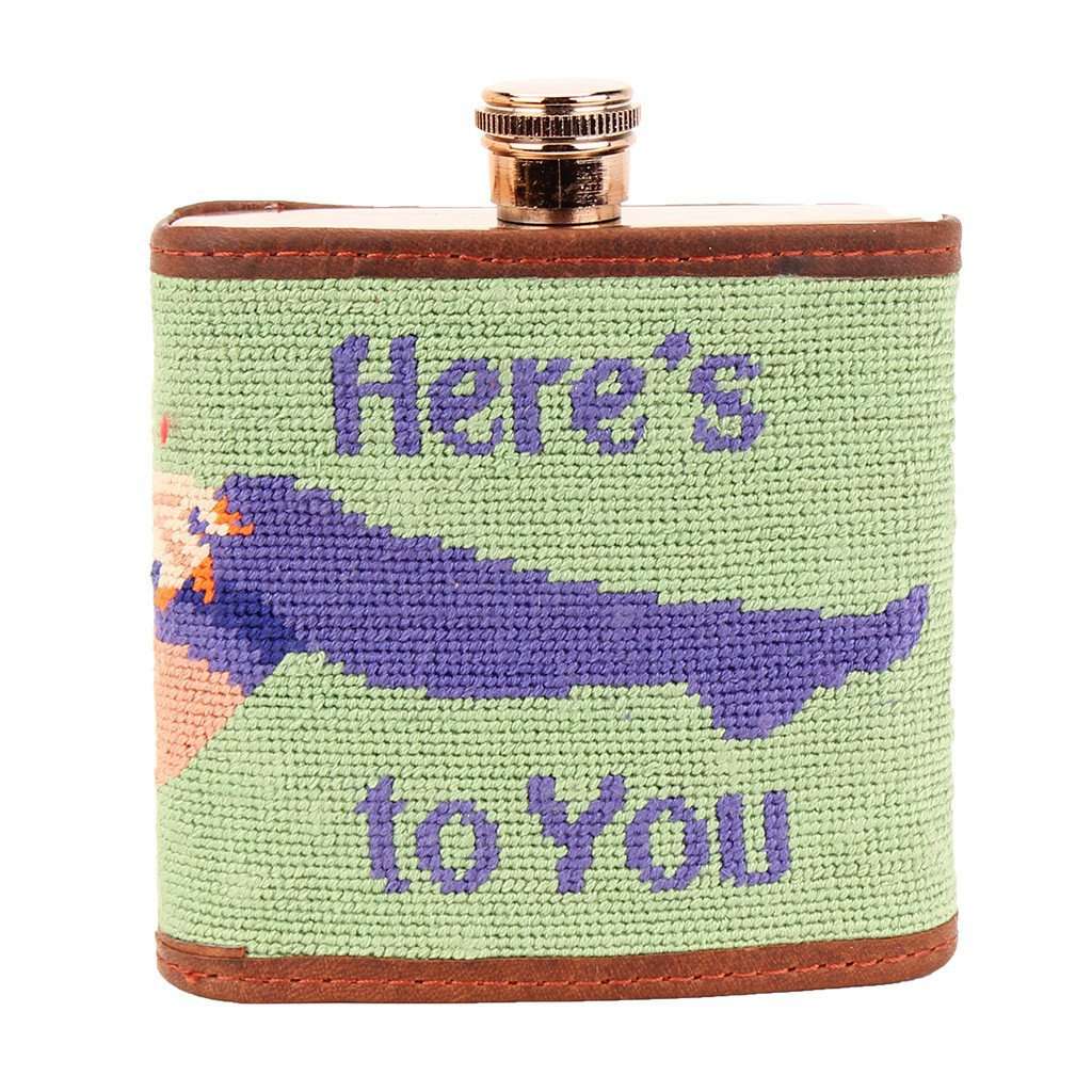 Parlour Here's To You Needlepoint Flask – Country Club Prep