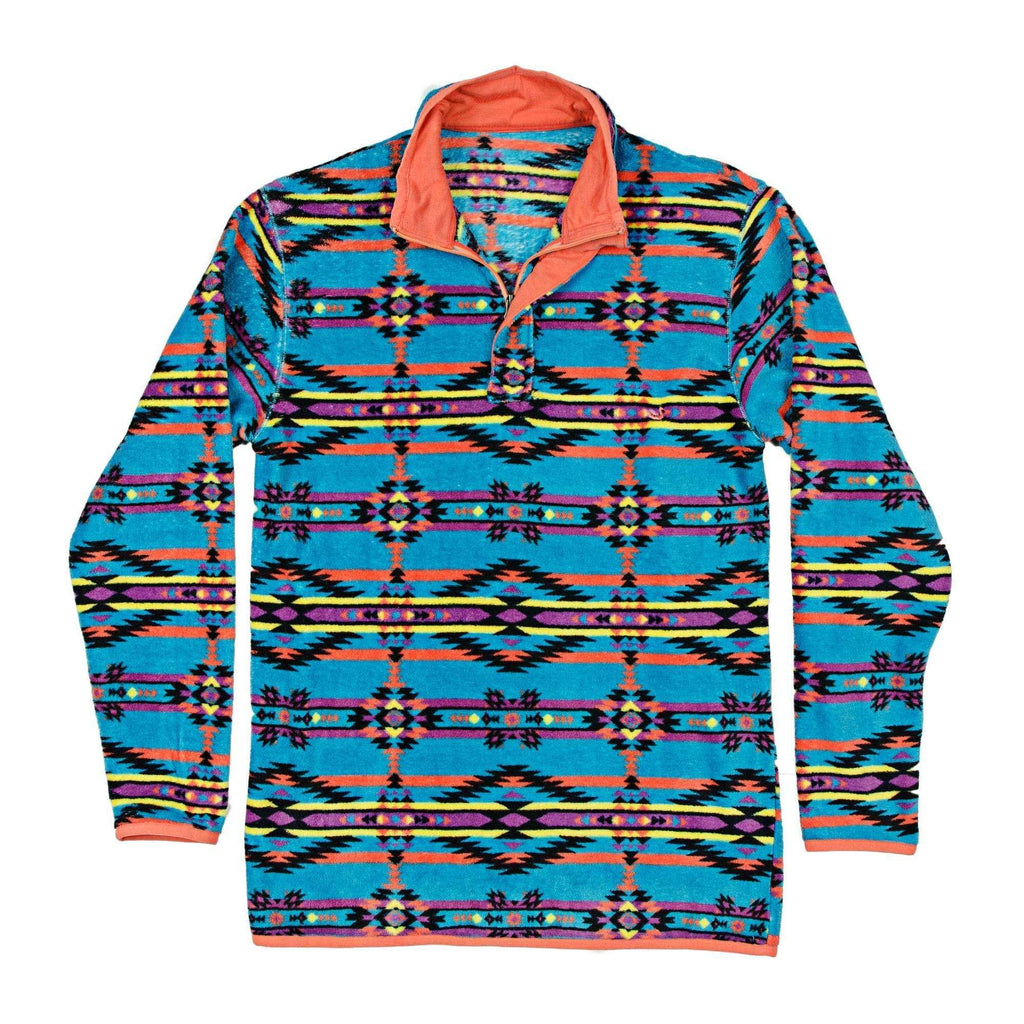 Southern Marsh Harbuck Fleece 1/4 Zip Pullover in Blue and Navy ...