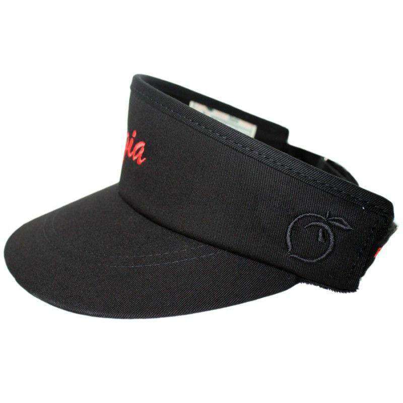 Peach State Pride Classic Georgia Script Visor in Black – Country Club Prep