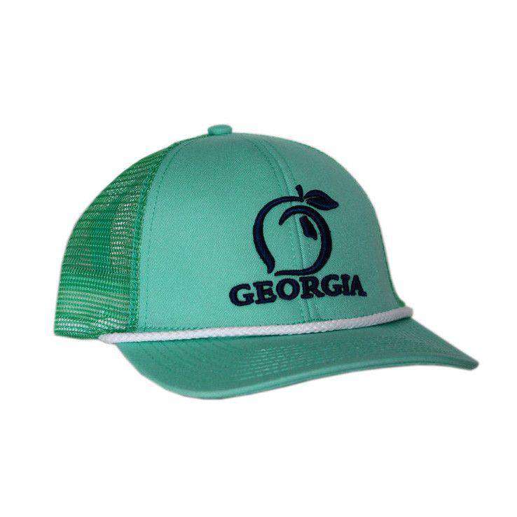 Peach State Pride Georgia Mesh Back Hat in Mint with Navy – Country ...