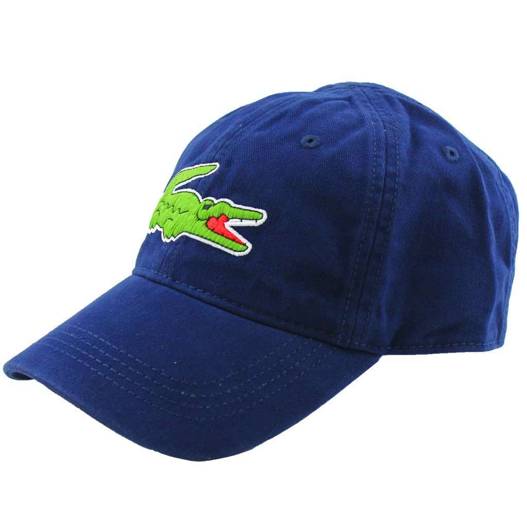 Lacoste Large Croc Gabardine Cap in Navy – Country Club Prep