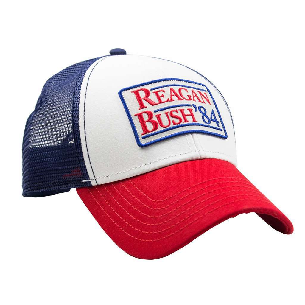 Rowdy Gentleman Reagan Bush 84 Meshback Hat in Red, White and Blue ...