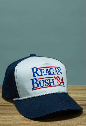 Rowdy Gentleman Reagan Bush '84 Rope Hat in Navy and White – Country ...