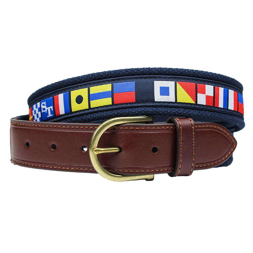 Southern Tide Nautical Flags Belt in Navy – Country Club Prep