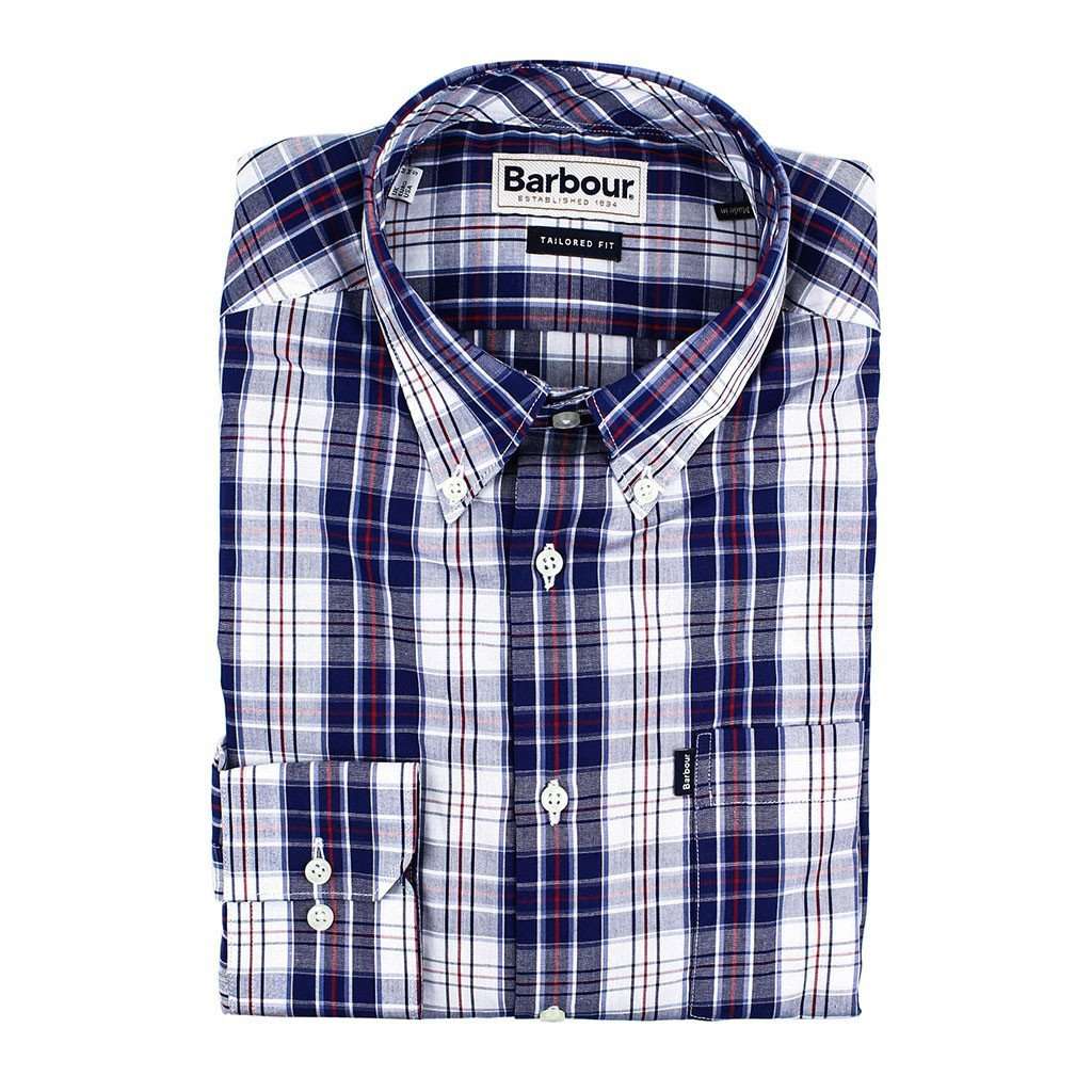 Barbour Marvin Tailored Fit Button Down in Chambray Blue – Country Club ...
