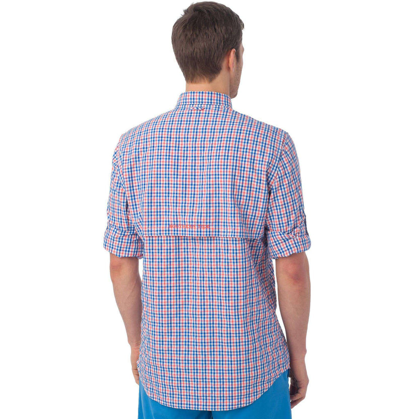 Southern Tide Tarpon Plaid Fishing Shirt in Hot Coral – Country Club Prep
