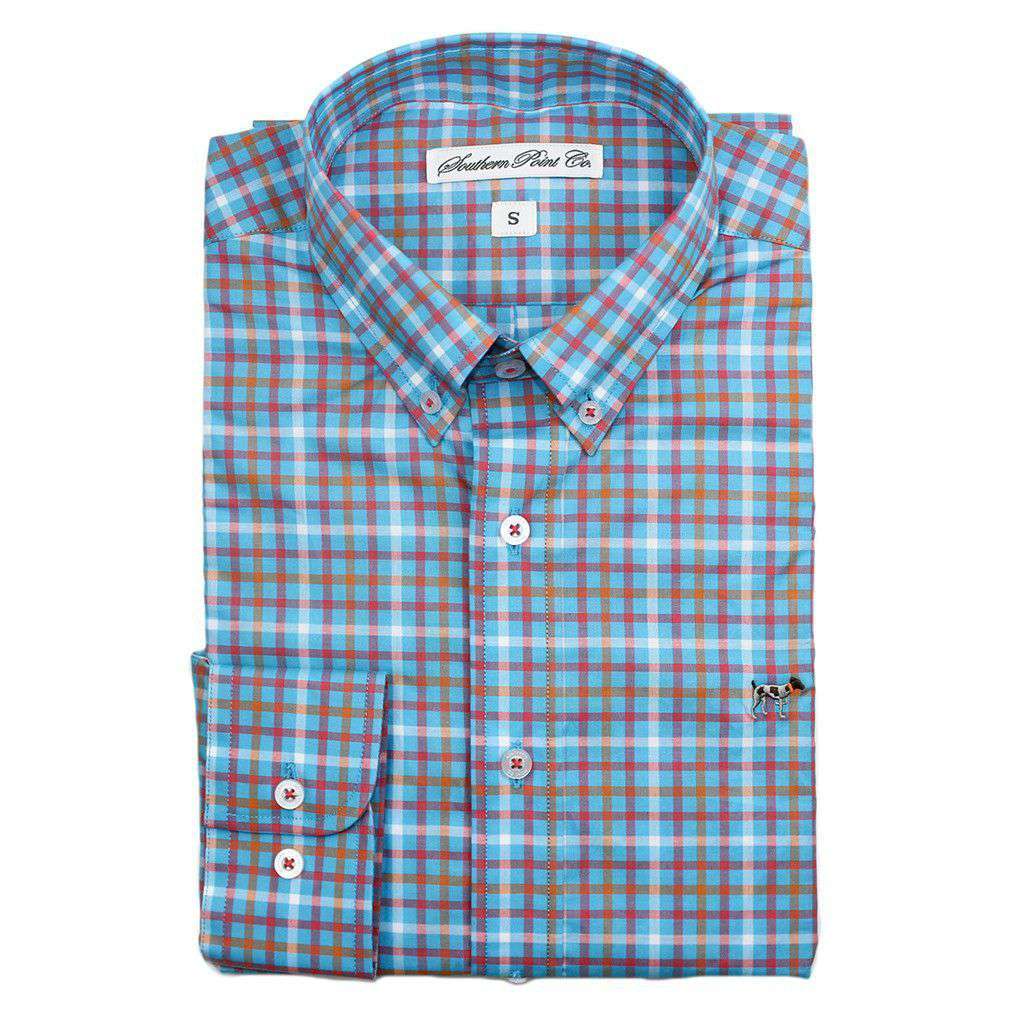 Southern Point The Hadley Shirt in Blue Water Plaid – Country Club Prep