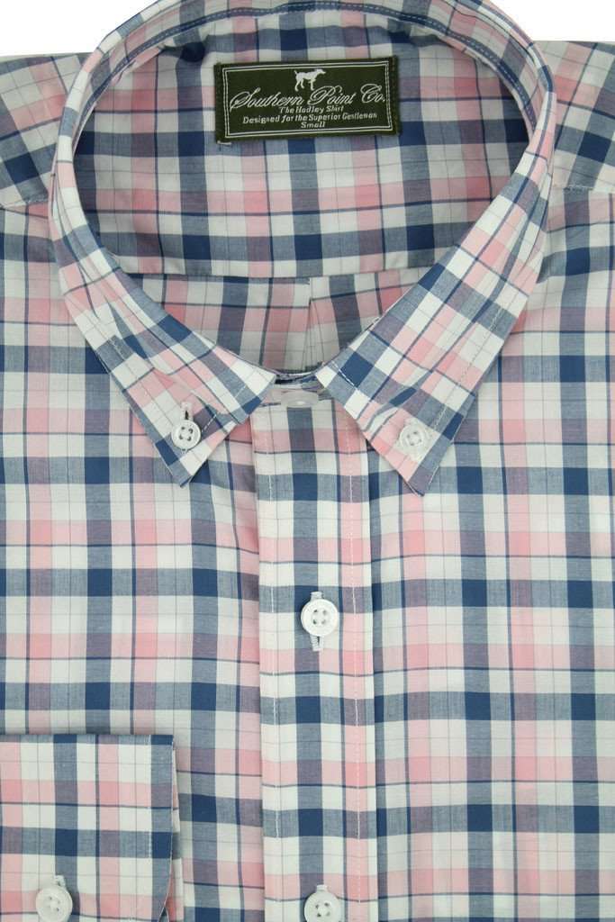 Southern Point The Hadley Shirt in Navy Rose Plaid – Country Club Prep