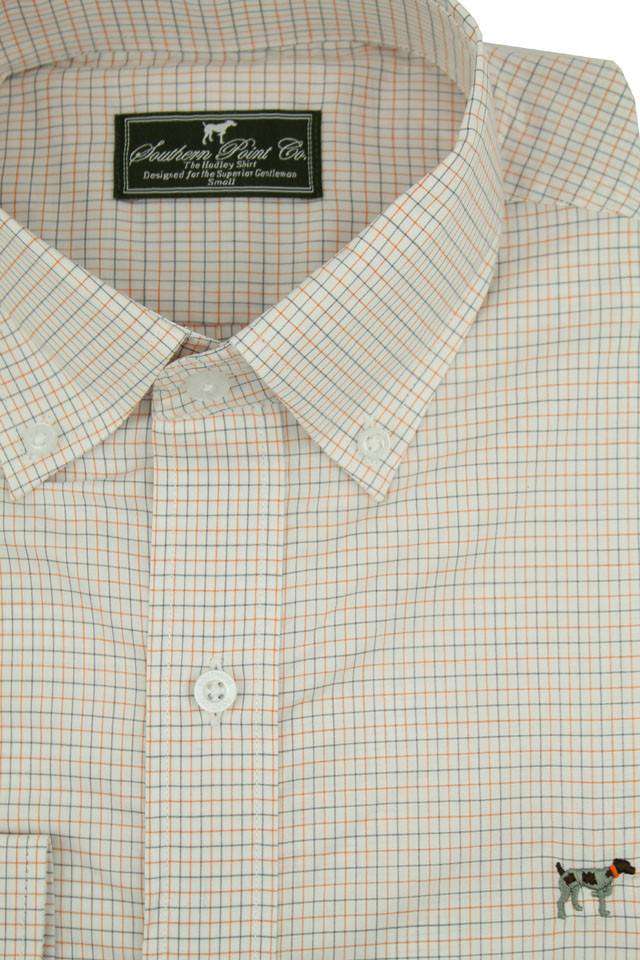 Southern Point The Hadley Shirt in Shell Check Orange – Country Club Prep