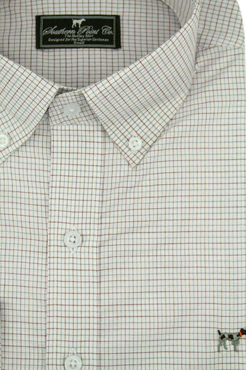 Southern Point The Hadley Shirt in Shell Check Red – Country Club Prep