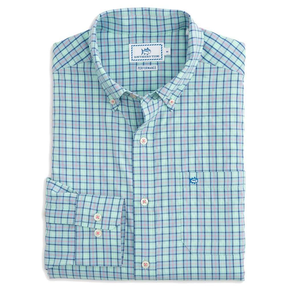 Southern Tide Tortuga Plaid Intercoastal Performance Shirt in Offshore ...