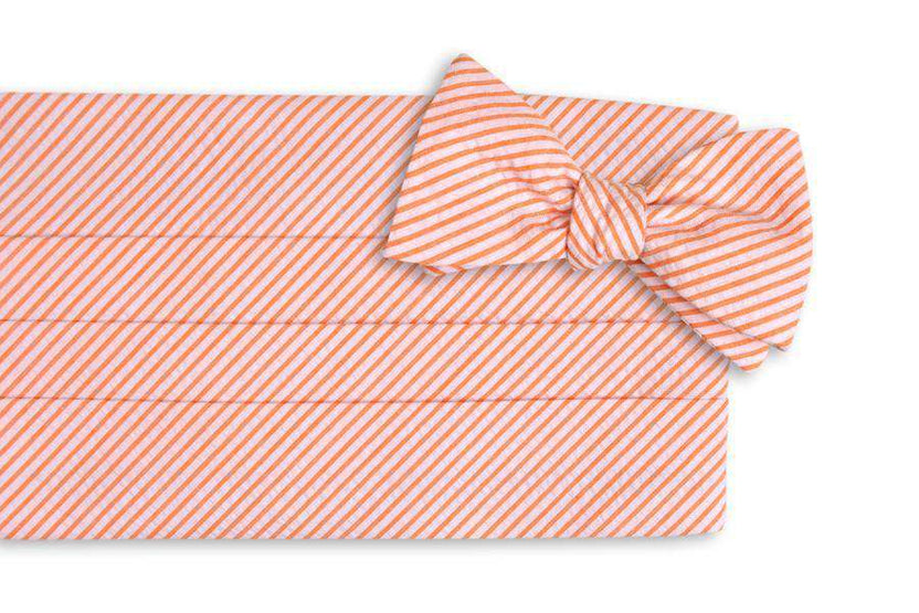 High Cotton Orange Seersucker Stripe Cummerbund Set – Country Club Prep