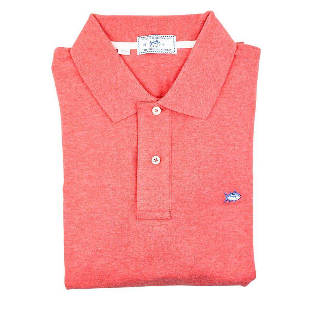 Southern Tide Heathered Skipjack Polo in Port Side Red – Country Club Prep