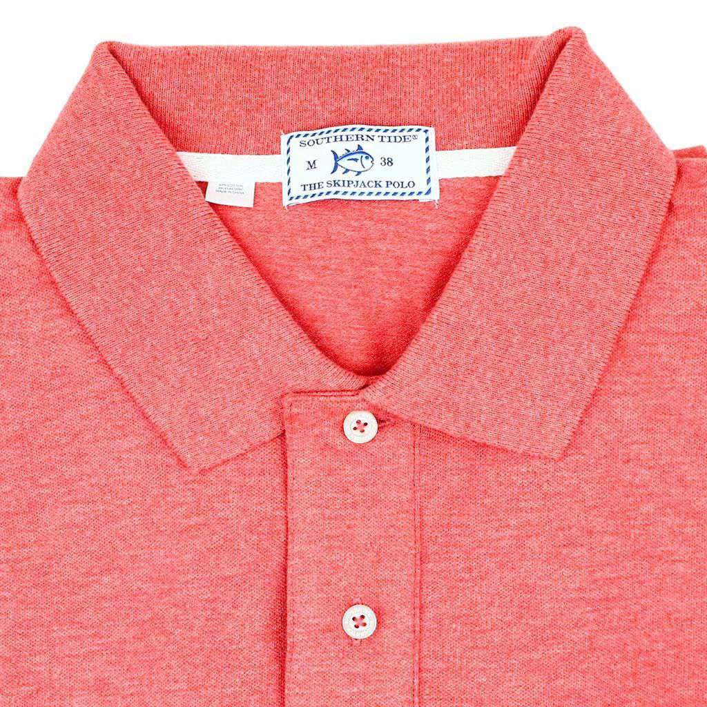 Southern Tide Heathered Skipjack Polo in Port Side Red – Country Club Prep