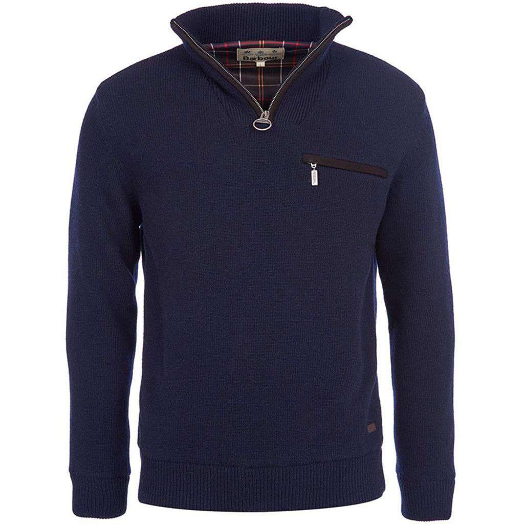 Barbour Ayton 1/2 Pullover Zip in Navy – Country Club Prep