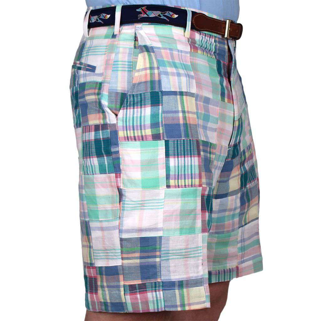 Country Club Prep Pastel Patchwork Madras Shorts