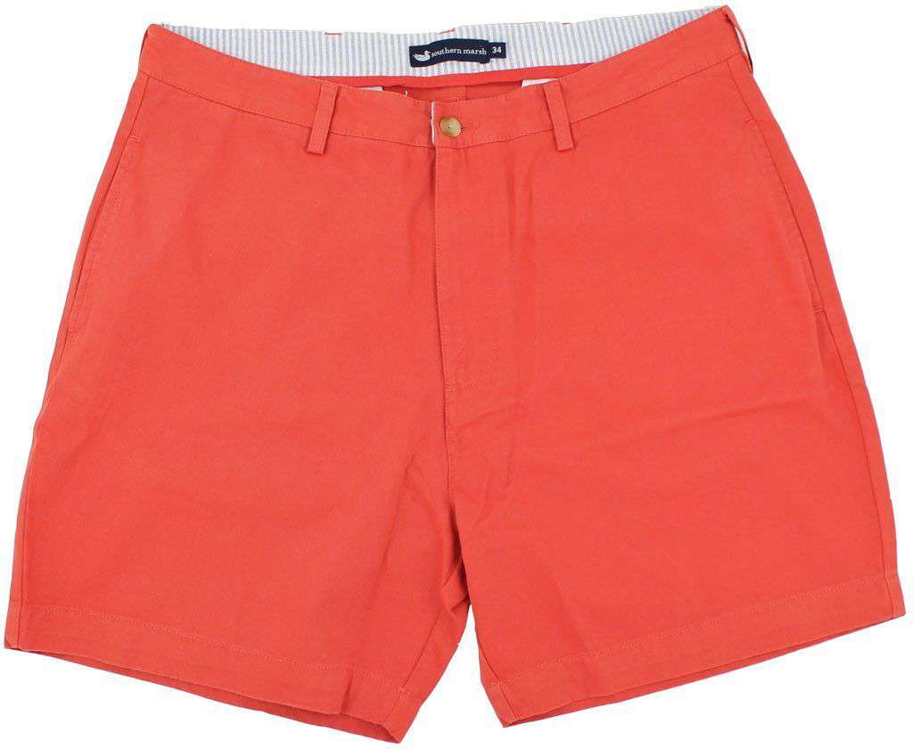 Southern Marsh The Regatta 6" Short Flat Front in Vintage Red – Country ...