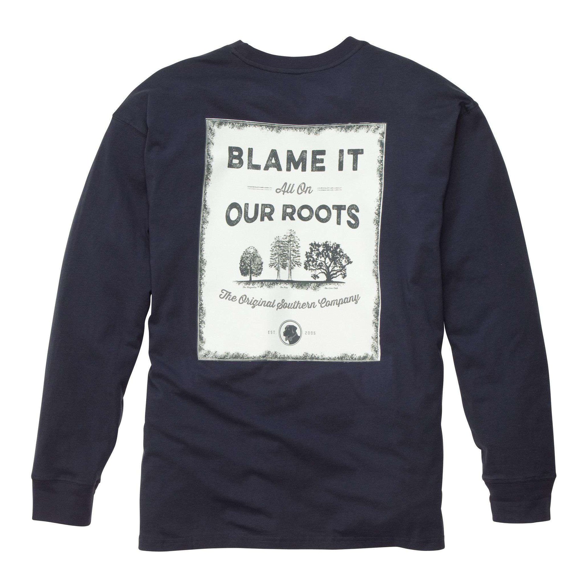 Southern Proper Our Roots Long Sleeve Tee in Navy – Country Club Prep