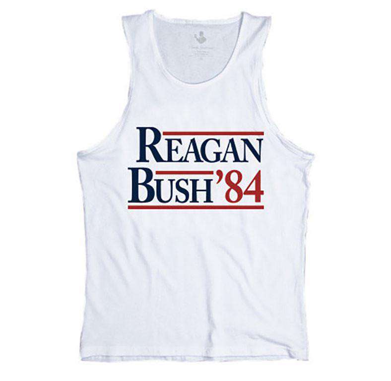 Rowdy Gentleman Reagan Bush '84 Tank Top in White – Country Club Prep