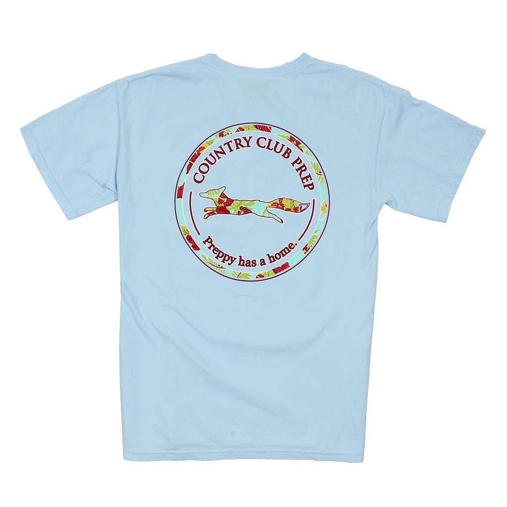Country Club Prep The Hawaiian Outline Logo Tee Shirt in Chambray