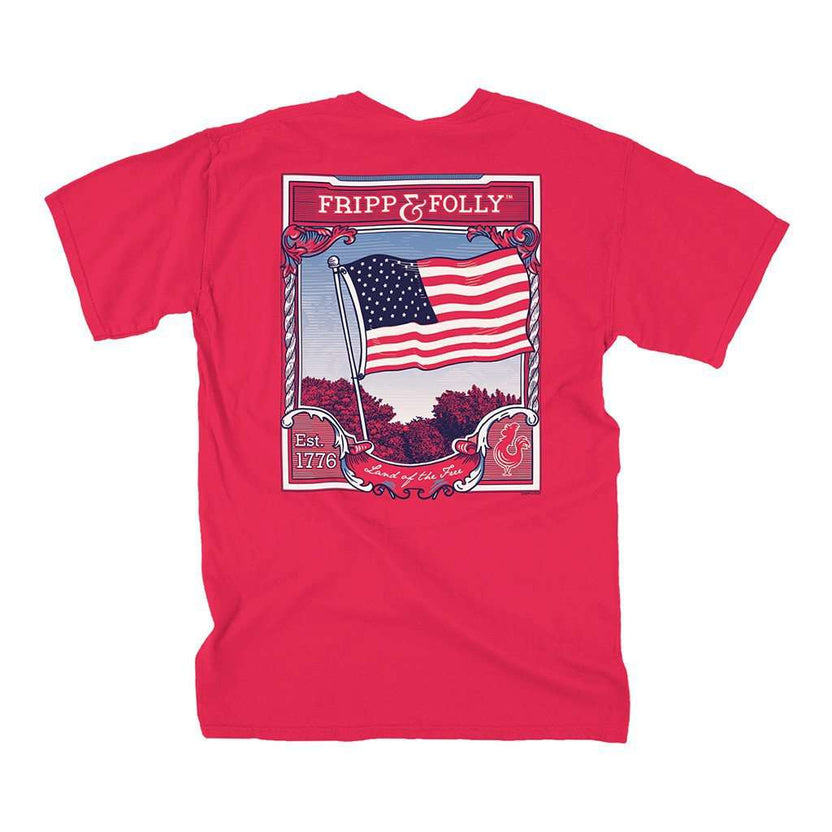 Fripp and Folly USA Flag Tee in Red – Country Club Prep