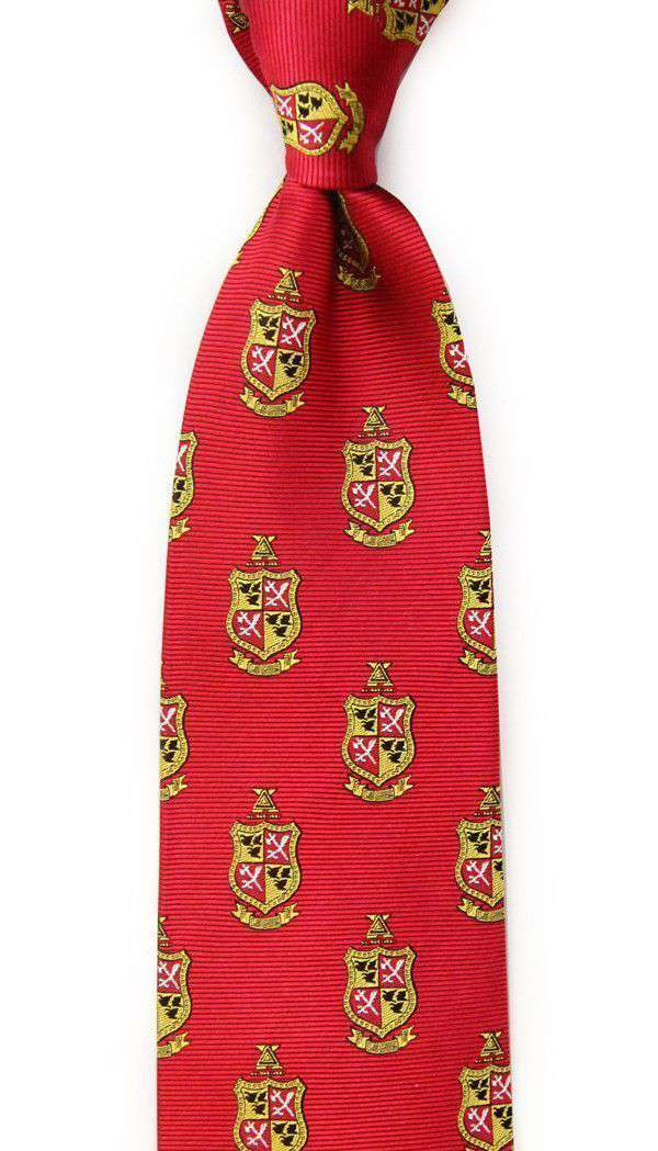 Dogwood Black Delta Chi Neck Tie in Military Red – Country Club Prep
