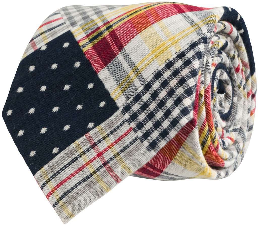 Southern Proper Patchwork Plaid Tie in Navy – Country Club Prep