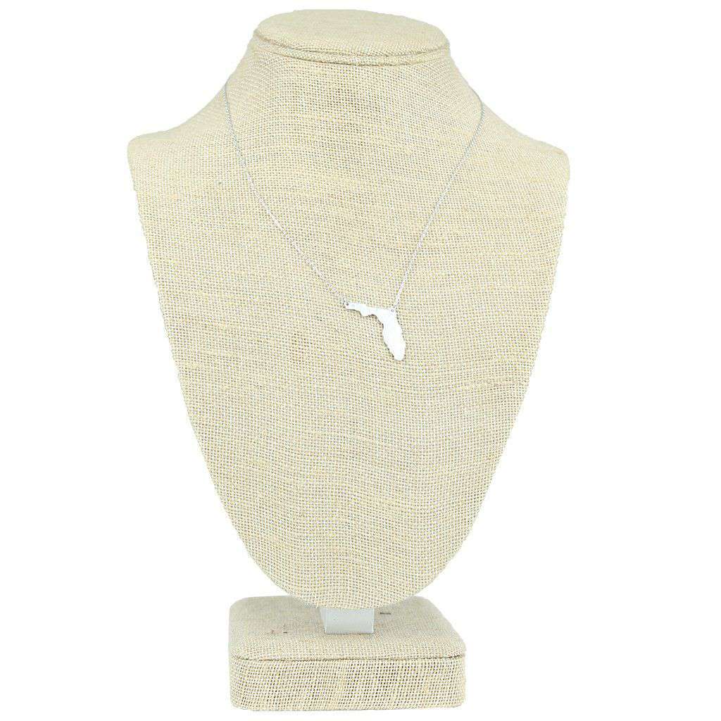 Florida State Pendant Necklace in Silver by Country Club Prep