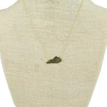 Kentucky State Pendant Necklace in Gold by Country Club Prep