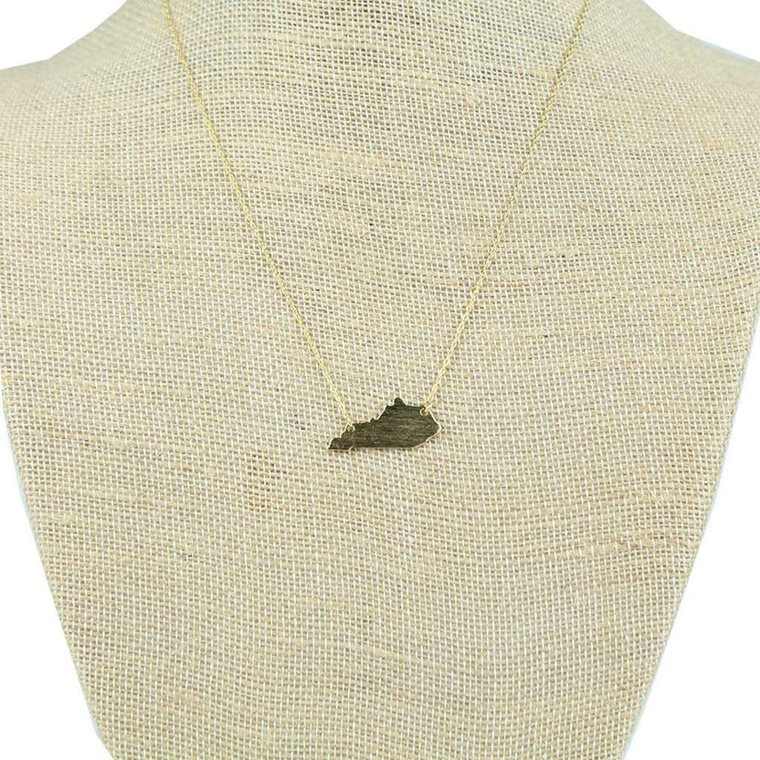 Kentucky State Pendant Necklace in Gold by Country Club Prep