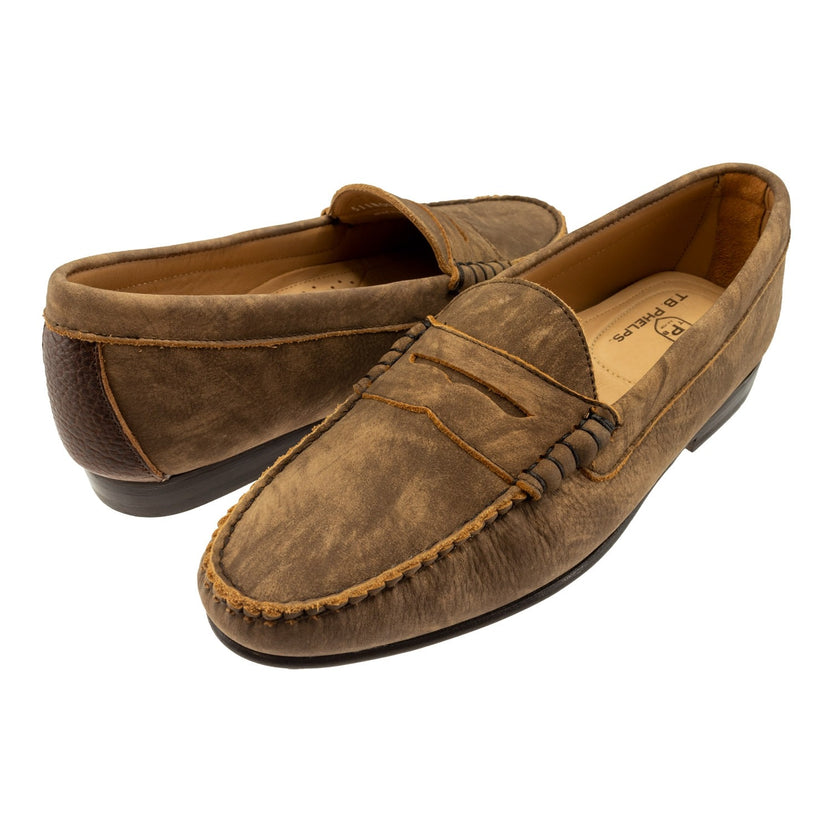 Preston Washed Calfskin Penny Loafer by Country Club Prep