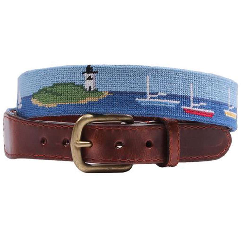 Smathers & Branson Harbor Scene Needlepoint Belt – Country Club Prep