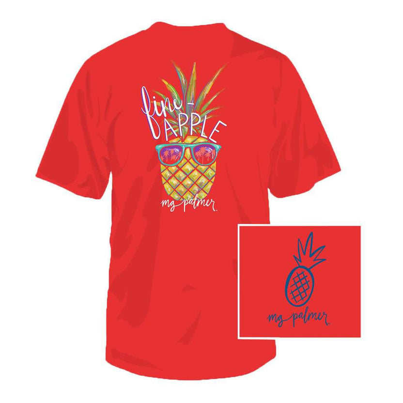 Southern Fried Cotton Fine Apple Tee in Deep Coral – Country Club Prep